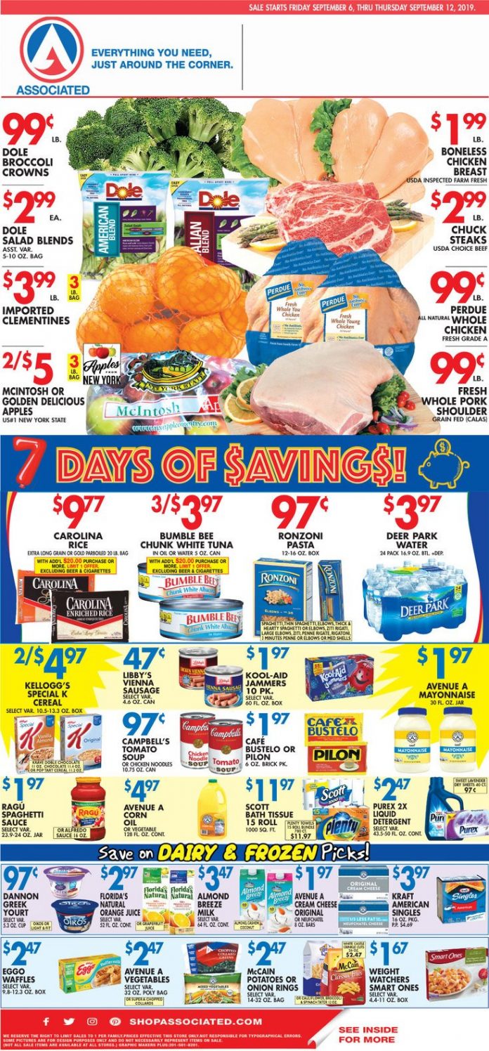 Associated Supermarkets Weekly Ad Sep 6 – Sep 12, 2019