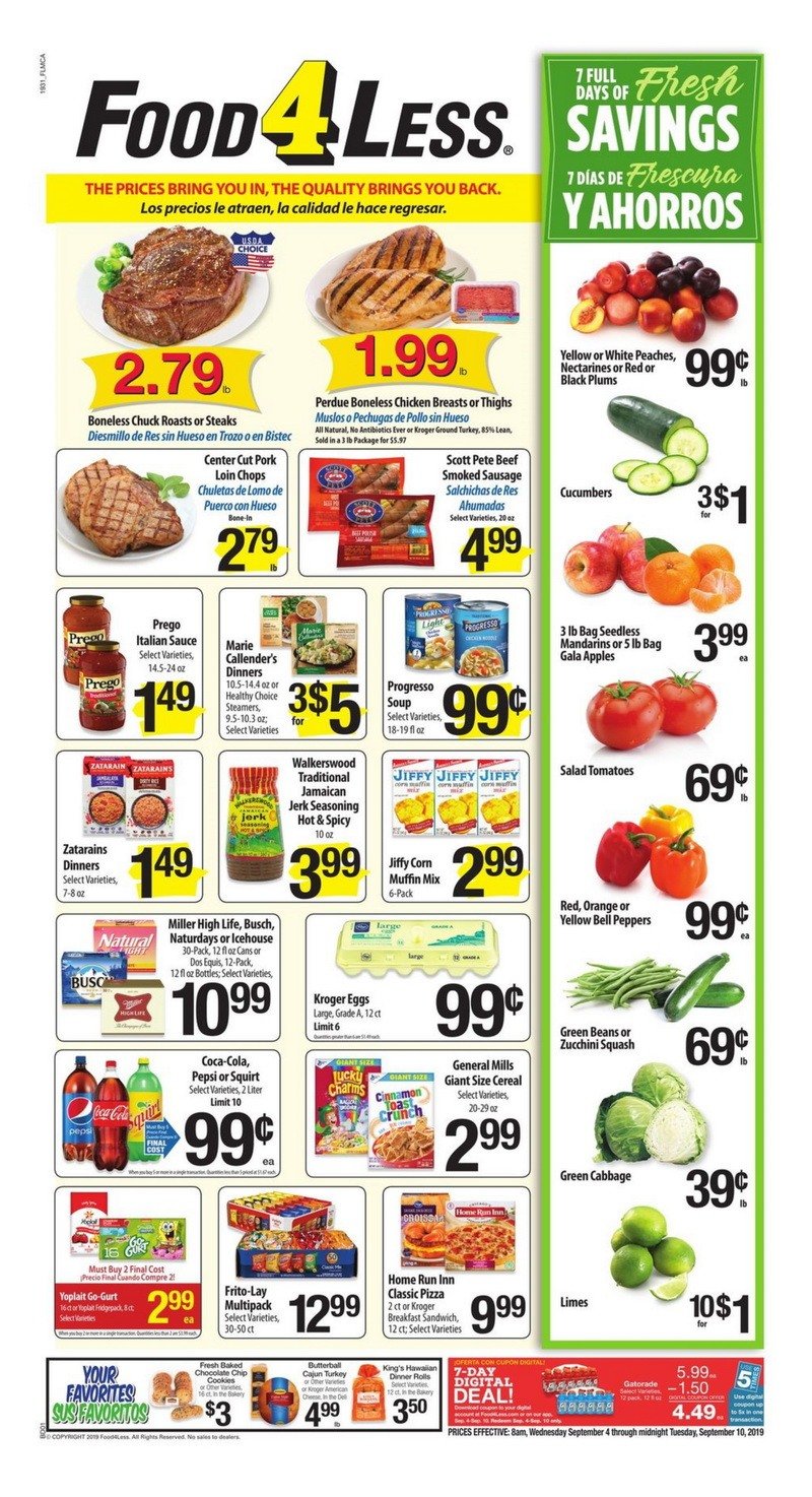 Food 4 Less Weekly Ad Sep 04 – Sep 10, 2019