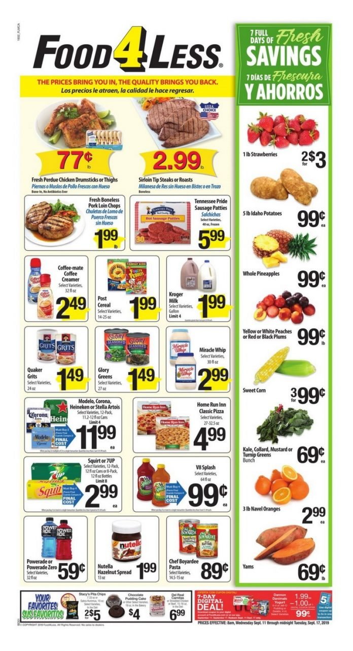 Food 4 Less Weekly Ad Sep 11 – Sep 17, 2019