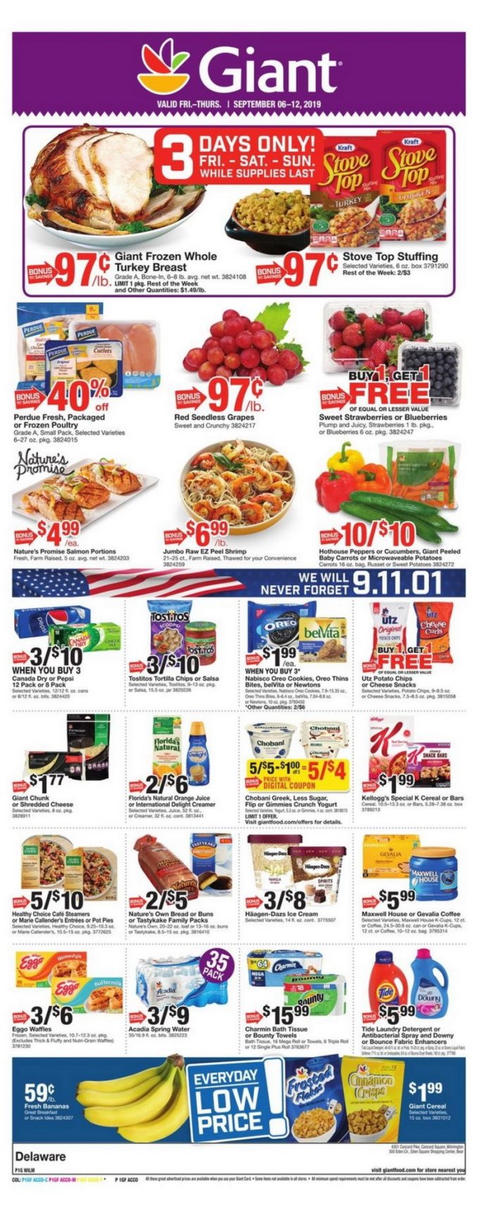 Giant Food Weekly Circular Sep 06 – Sep 12, 2019