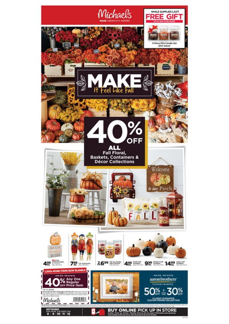 Michaels Weekly Ad Sep 08 – Sep 14, 2019