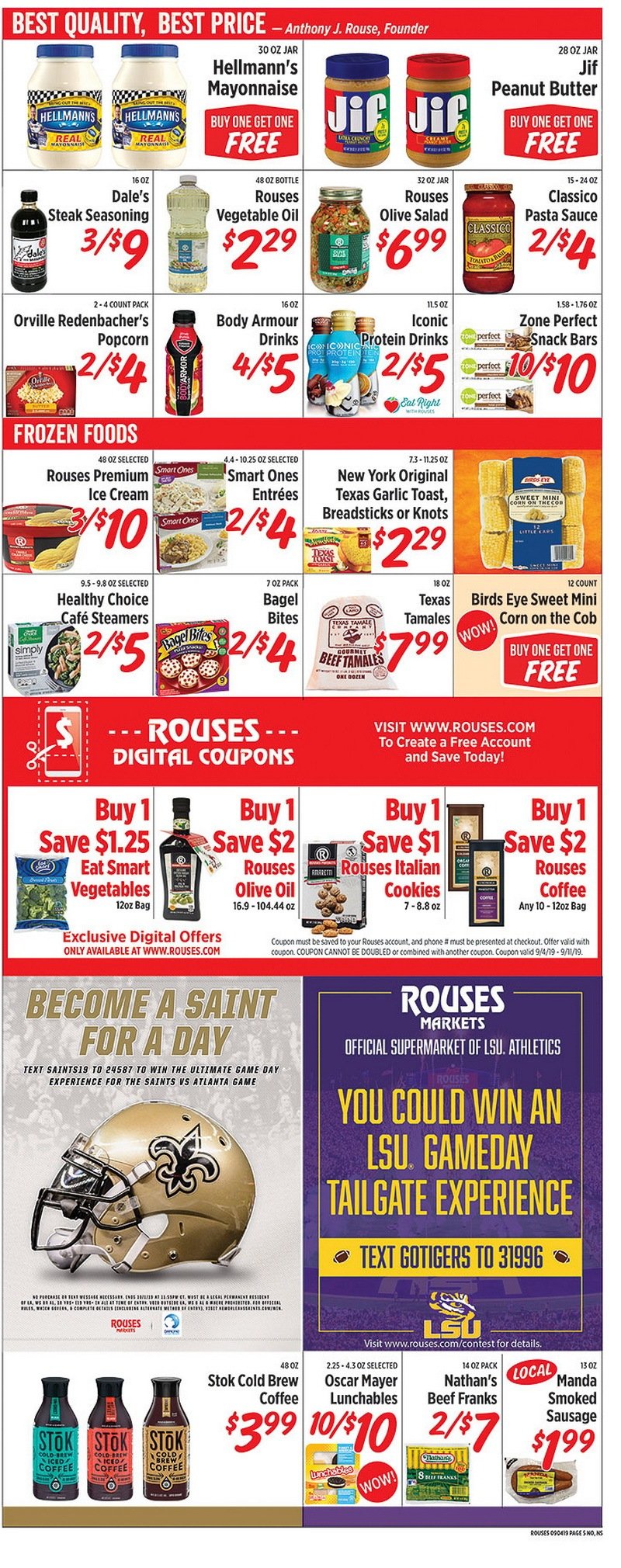 Rouses Weekly Ad Sep 04 – Sep 11, 2019