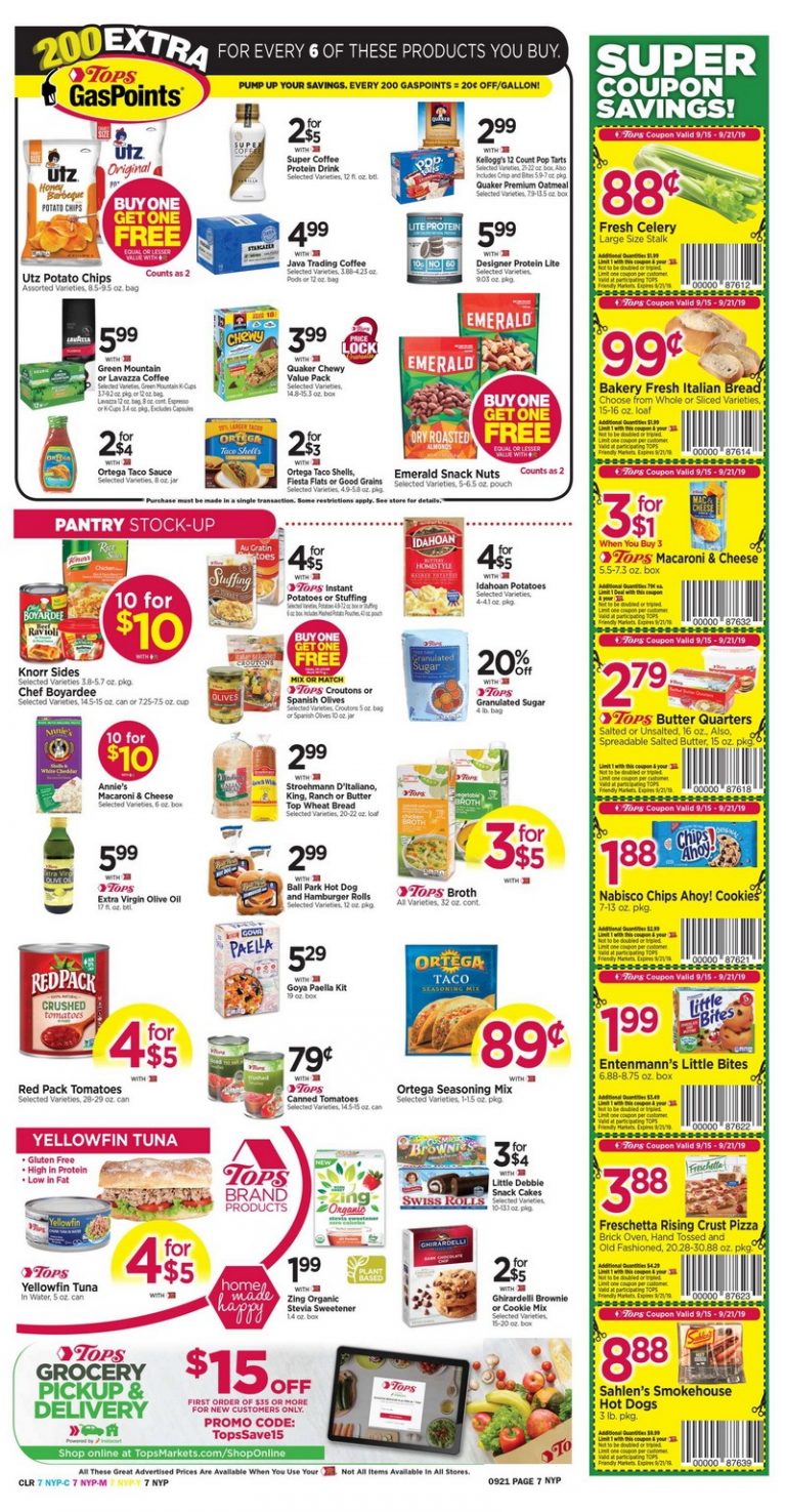 Tops Weekly Circular Sep 15 – Sep 21, 2019