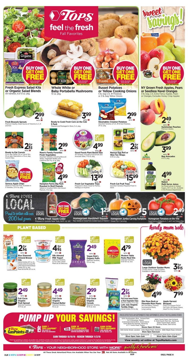 Tops Weekly Circular Sep 15 – Sep 21, 2019