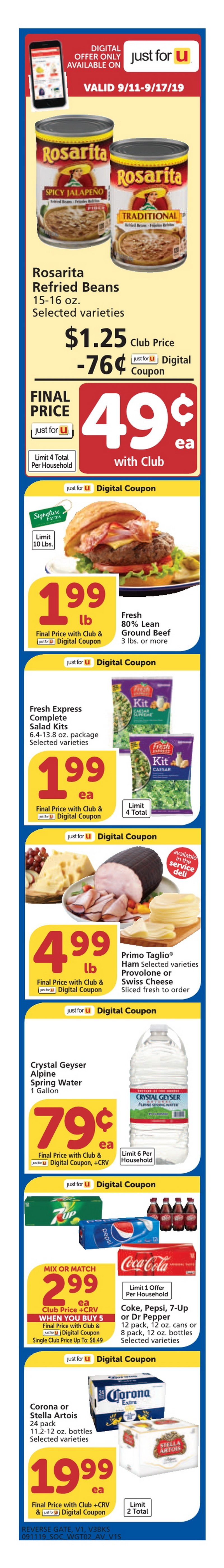 Vons Weekly Ad Sep 11 – Sep 17, 2019