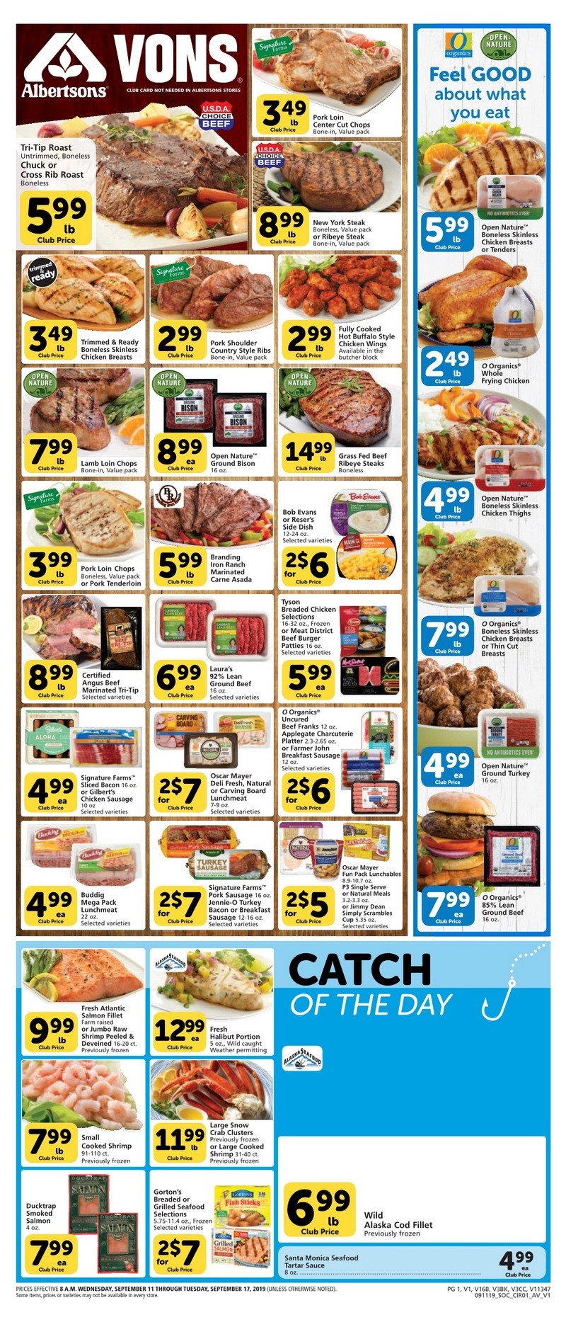 Vons Weekly Ad Sep 11 – Sep 17, 2019