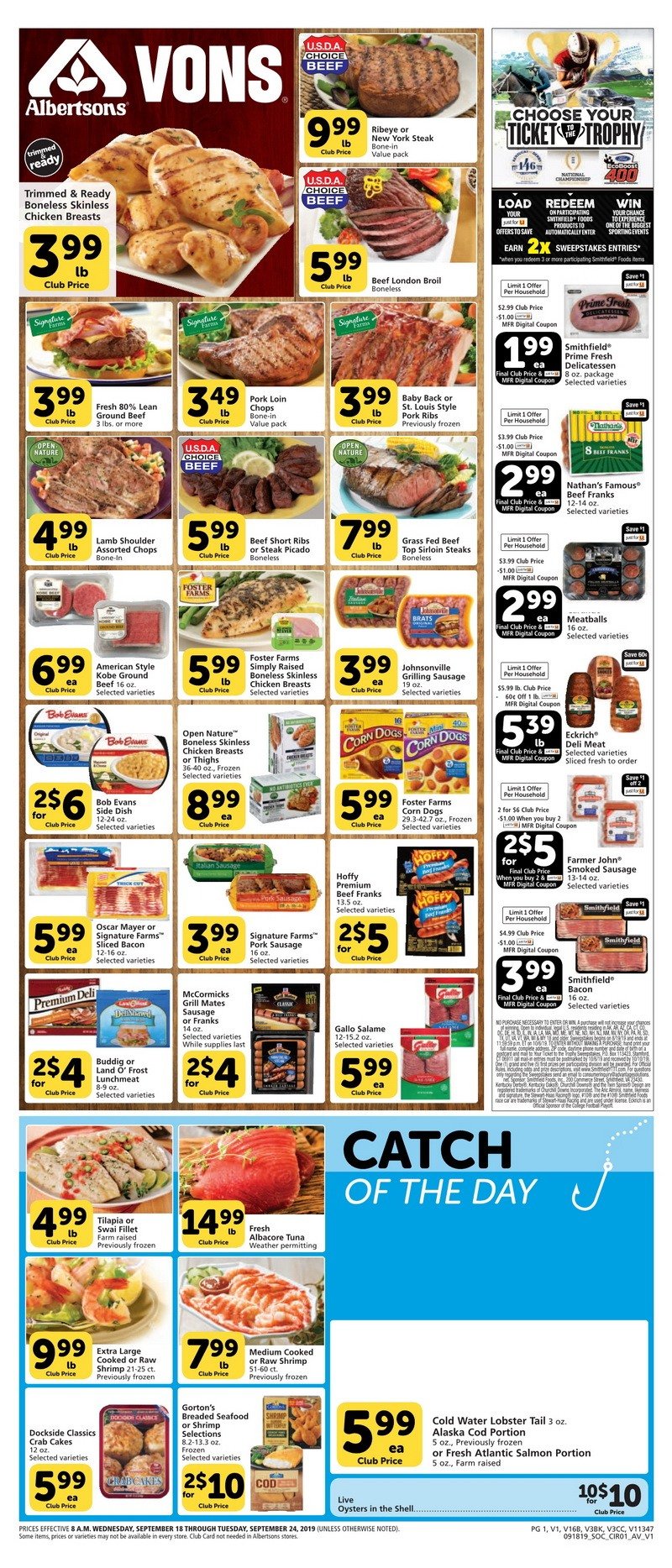 Vons Weekly Ad Sep 18 – Sep 24, 2019