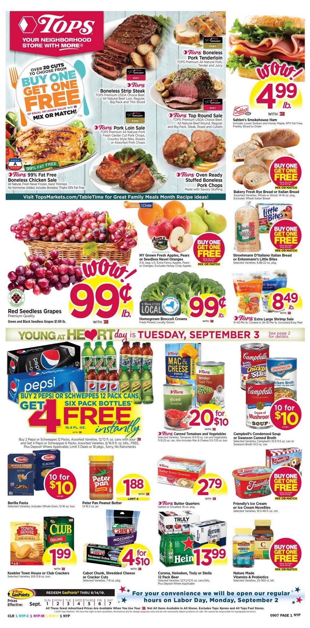 Tops Weekly Circular Sep 1 – Sep 7, 2019