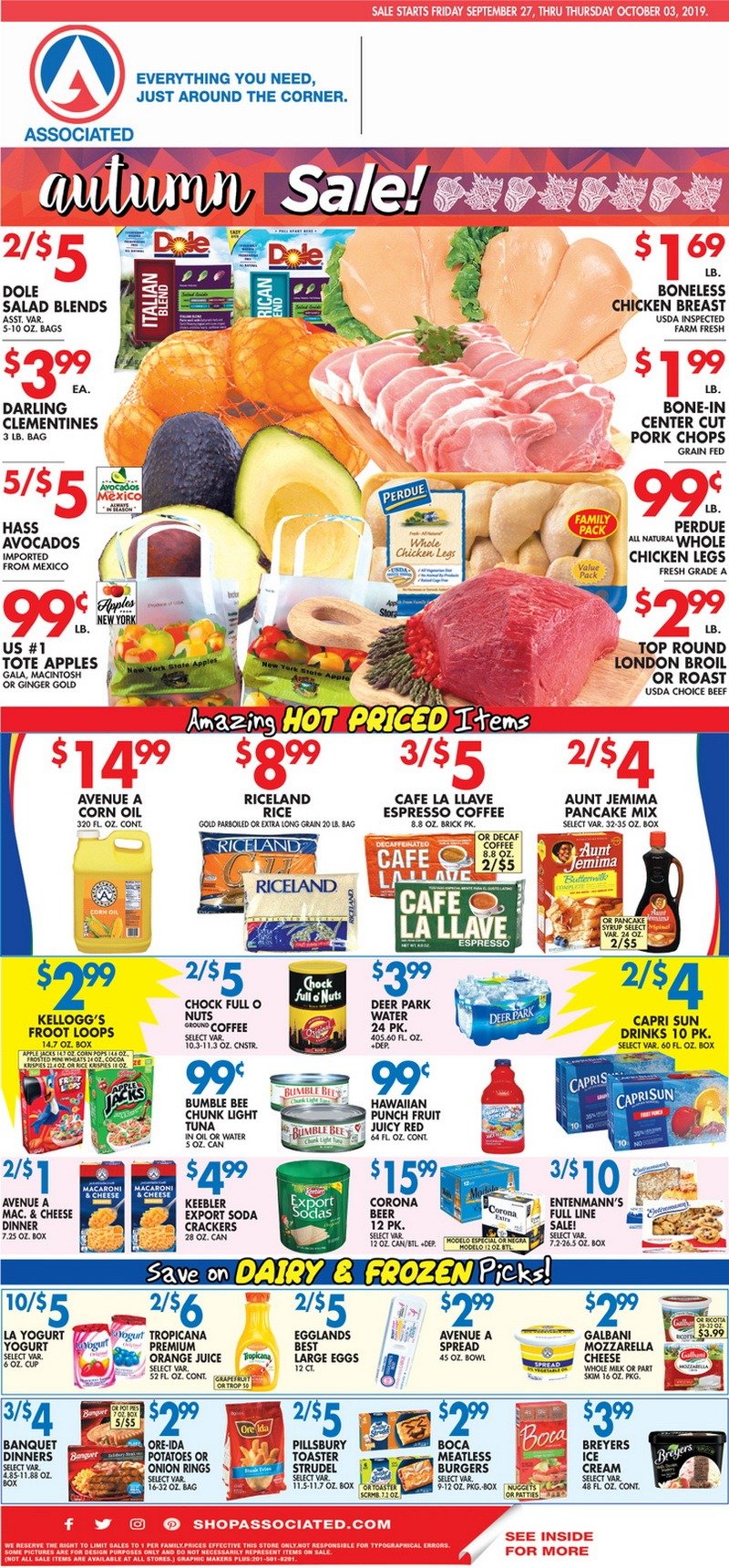 Associated Supermarkets Weekly Ad Sep 27 – Oct 03, 2019