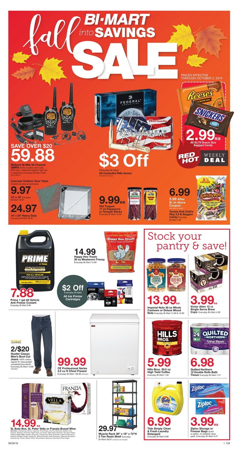 Bi Mart Weekly Ad Sep 26 – Oct 02, 2019