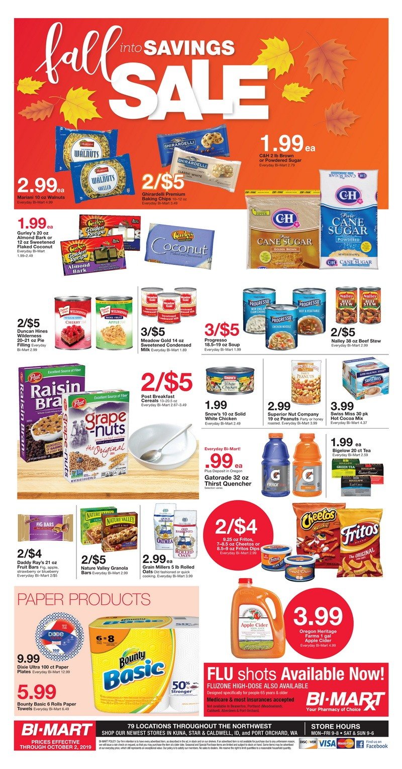 Bi Mart Weekly Ad Sep 26 – Oct 02, 2019