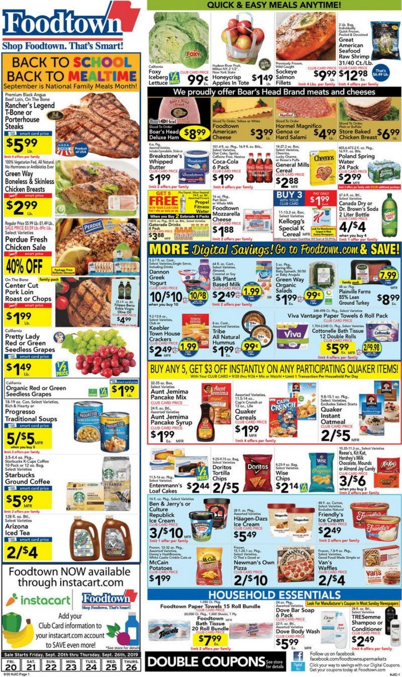 Foodtown Weekly Ad Sep 20 – Sep 26, 2019
