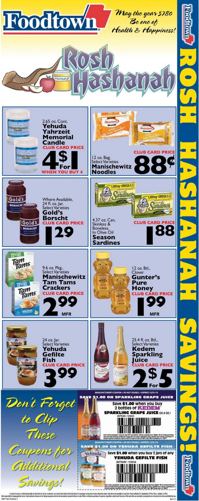 Foodtown Weekly Ad Sep 27 – Oct 03, 2019