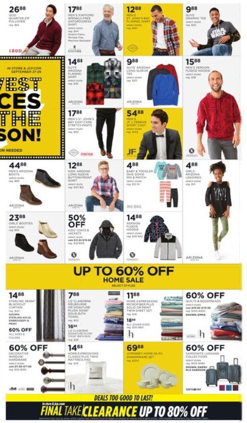 JCPenney Weekly Ad Sep 27 – Sep 29, 2019