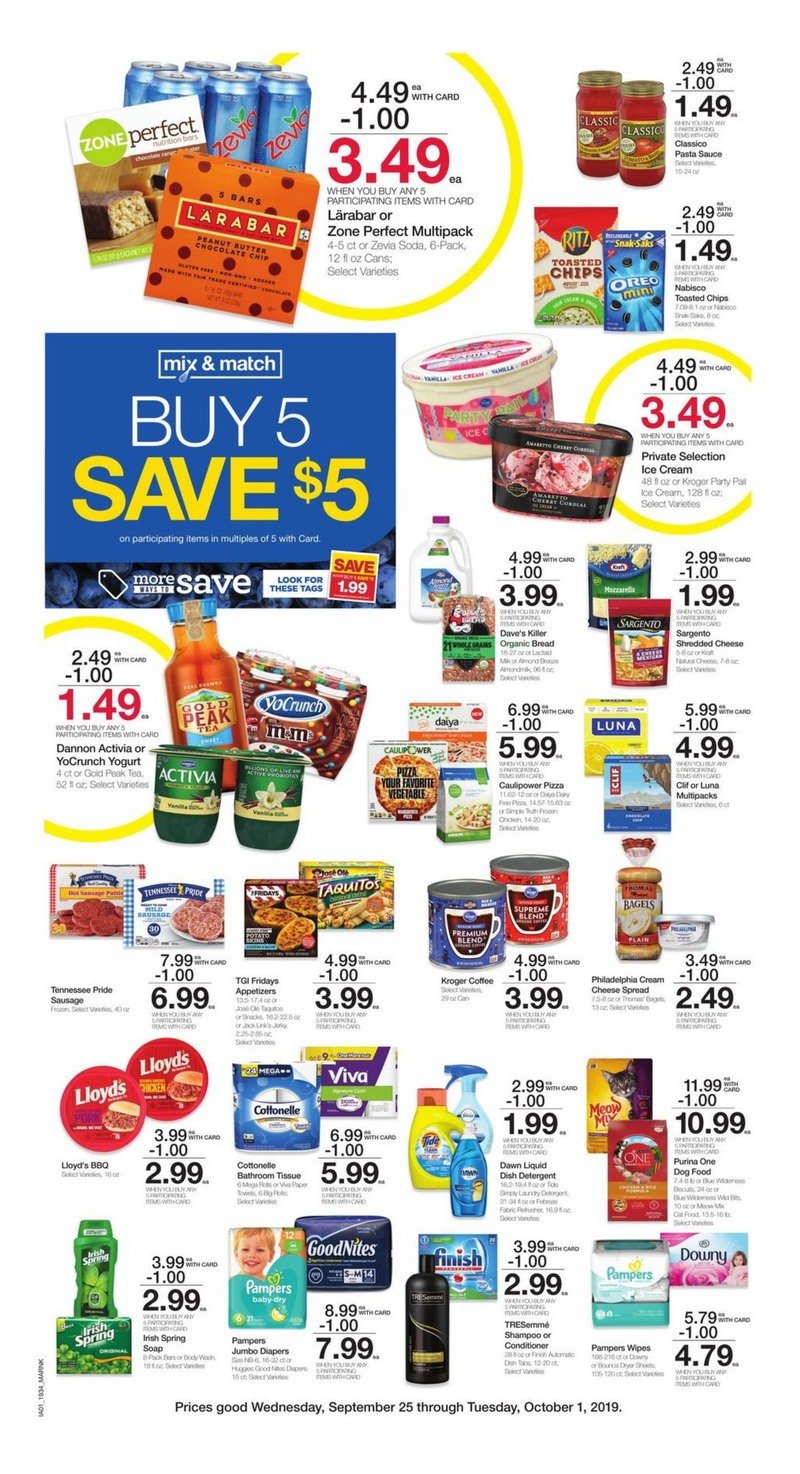 Kroger Weekly Ad Sep 25 – Oct 01, 2019
