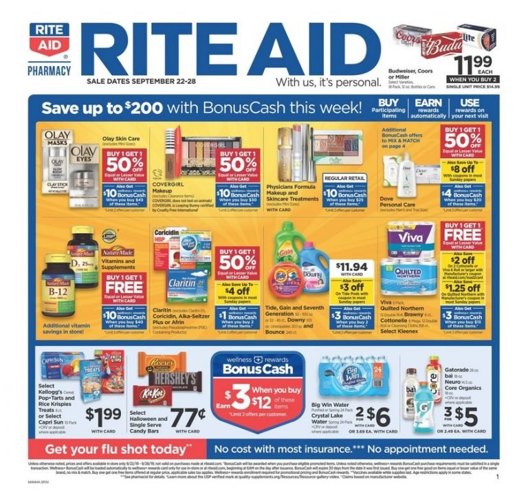 Rite Aid Weekly Ad Sep 22 – Sep 28, 2019