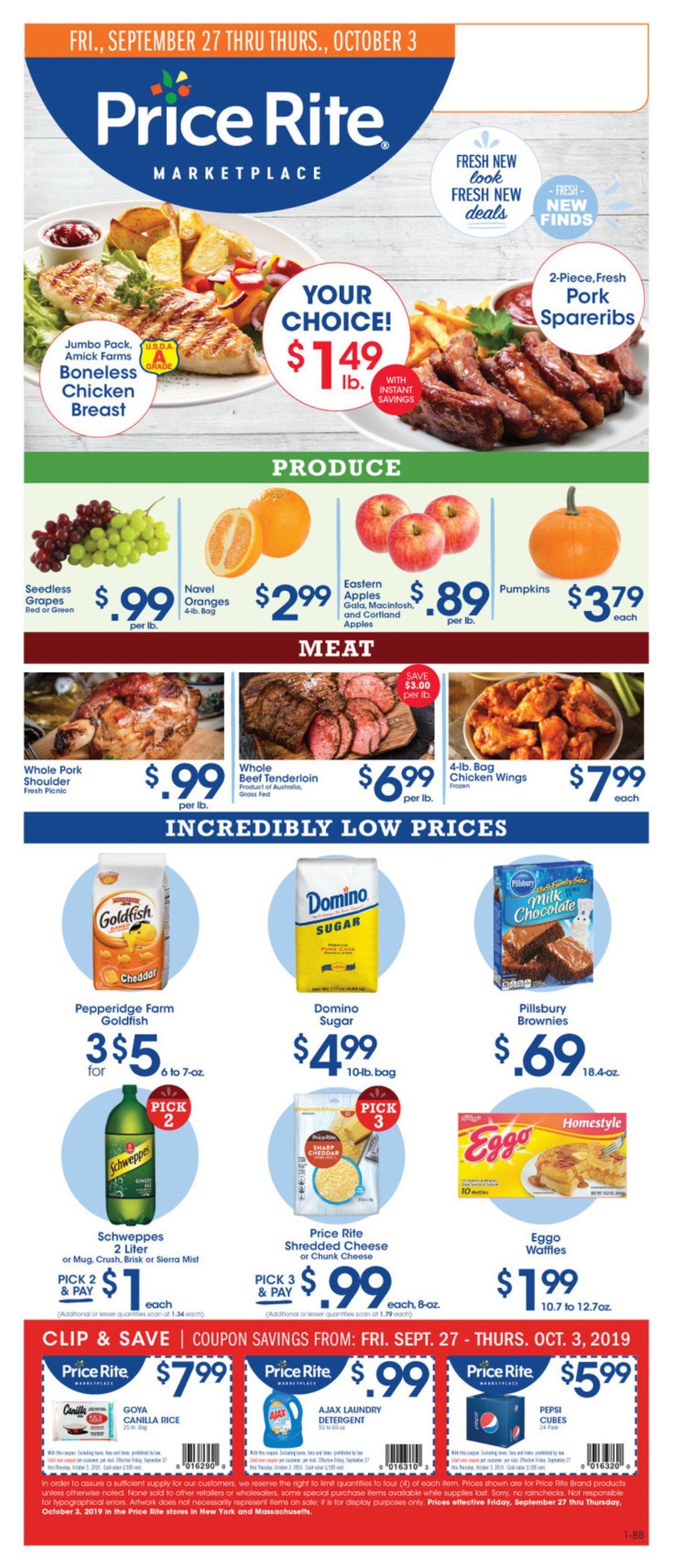 Price Rite Weekly Specials Sep 27 – Oct 3, 2019