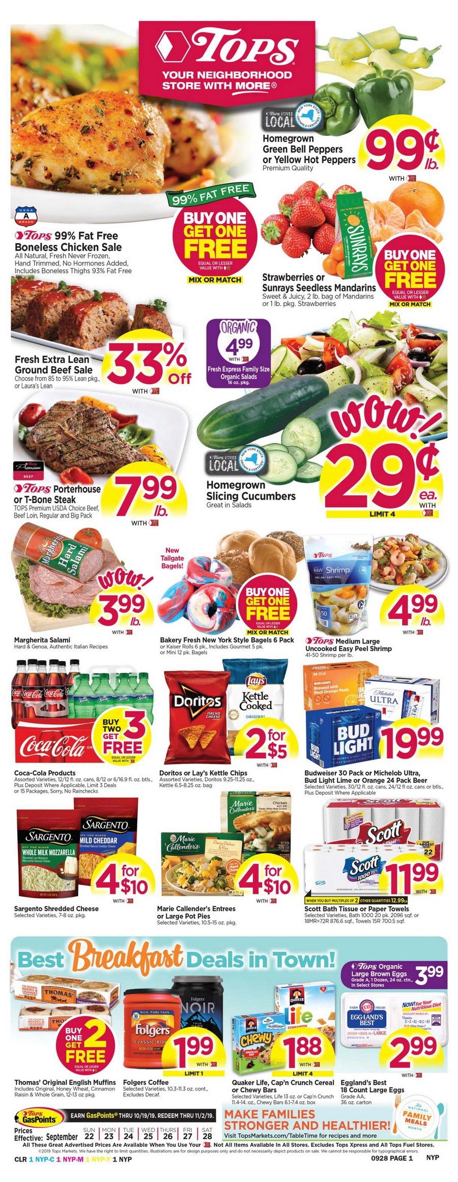 Tops Weekly Circular Sep 22 – Sep 28, 2019