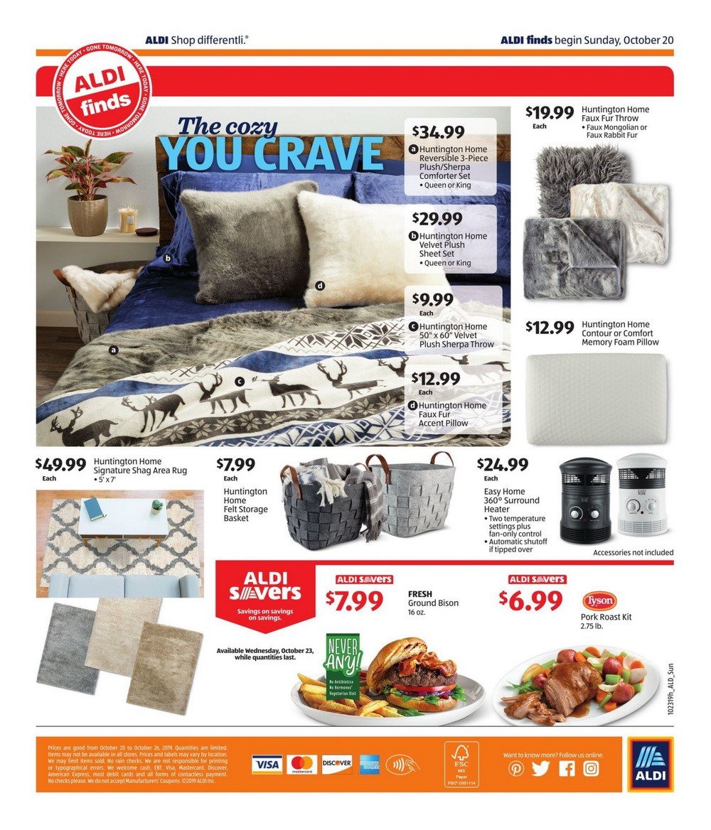 Aldi Weekly Ad Oct 20 – Oct 26, 2019