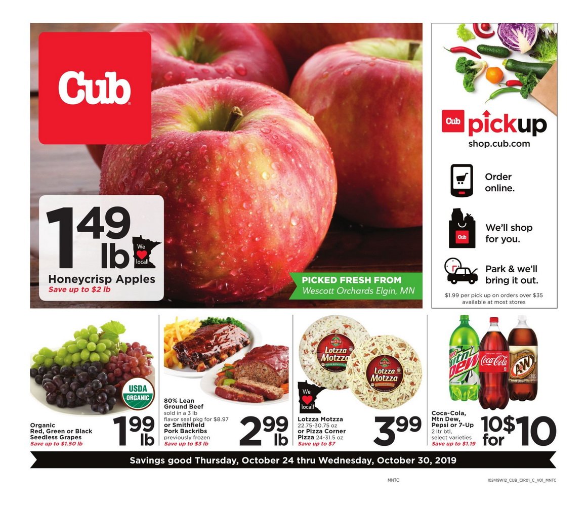 Cub Foods Weekly Ad Oct 24 – Oct 30, 2019