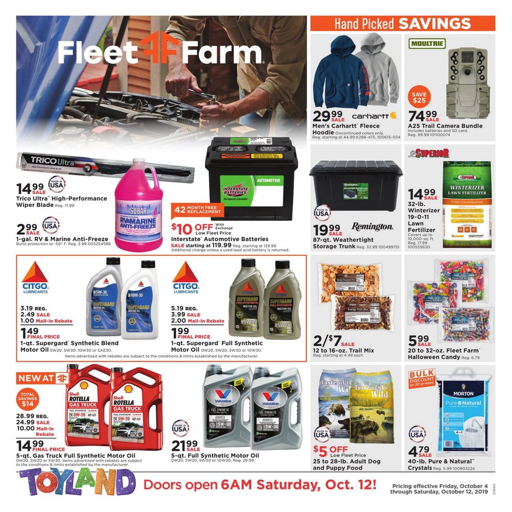 Fleet Farm Weekly Ad Oct 04 – Oct 12, 2019