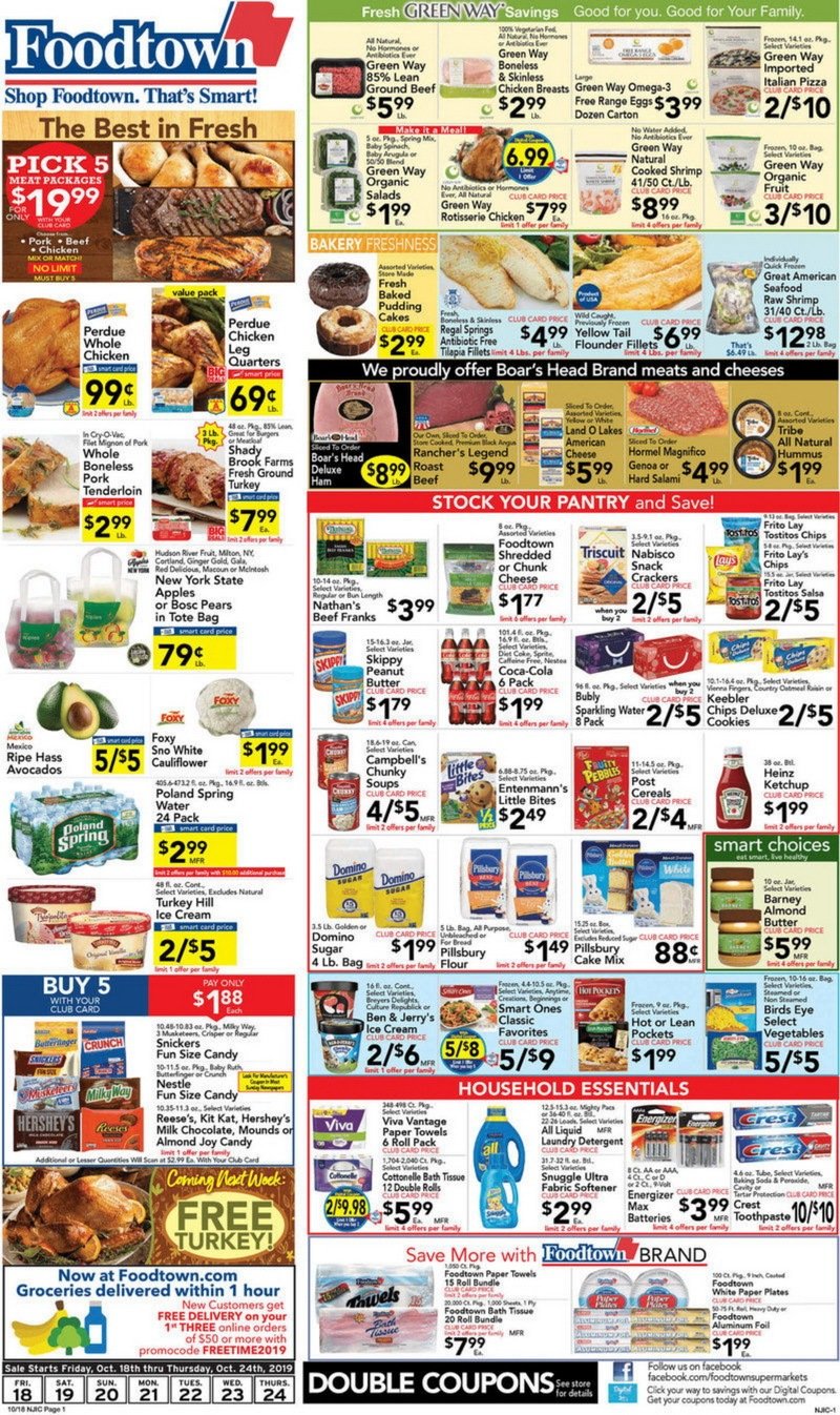 Foodtown Weekly Ad Oct 18 – Oct 24, 2019