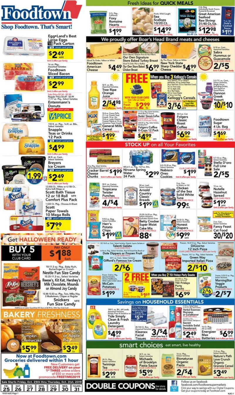 Foodtown Weekly Ad Oct 25 – Oct 31, 2019