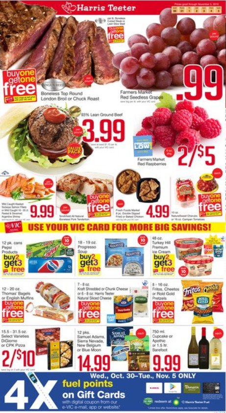 Harris Teeter Weekly Ad Oct 30 – Nov 05, 2019
