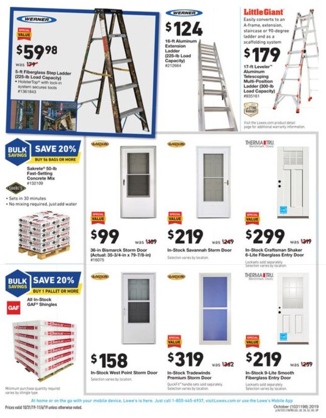 Lowe's Weekly Ad Oct 31 – Nov 06, 2019