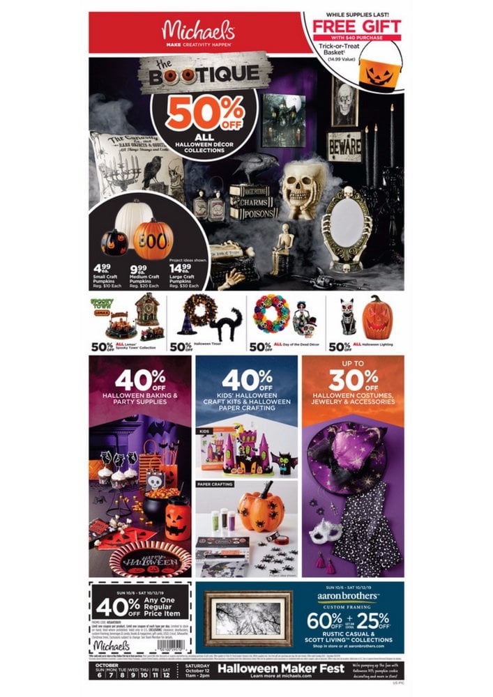 Michaels Weekly Ad Oct 06 – Oct 12, 2019