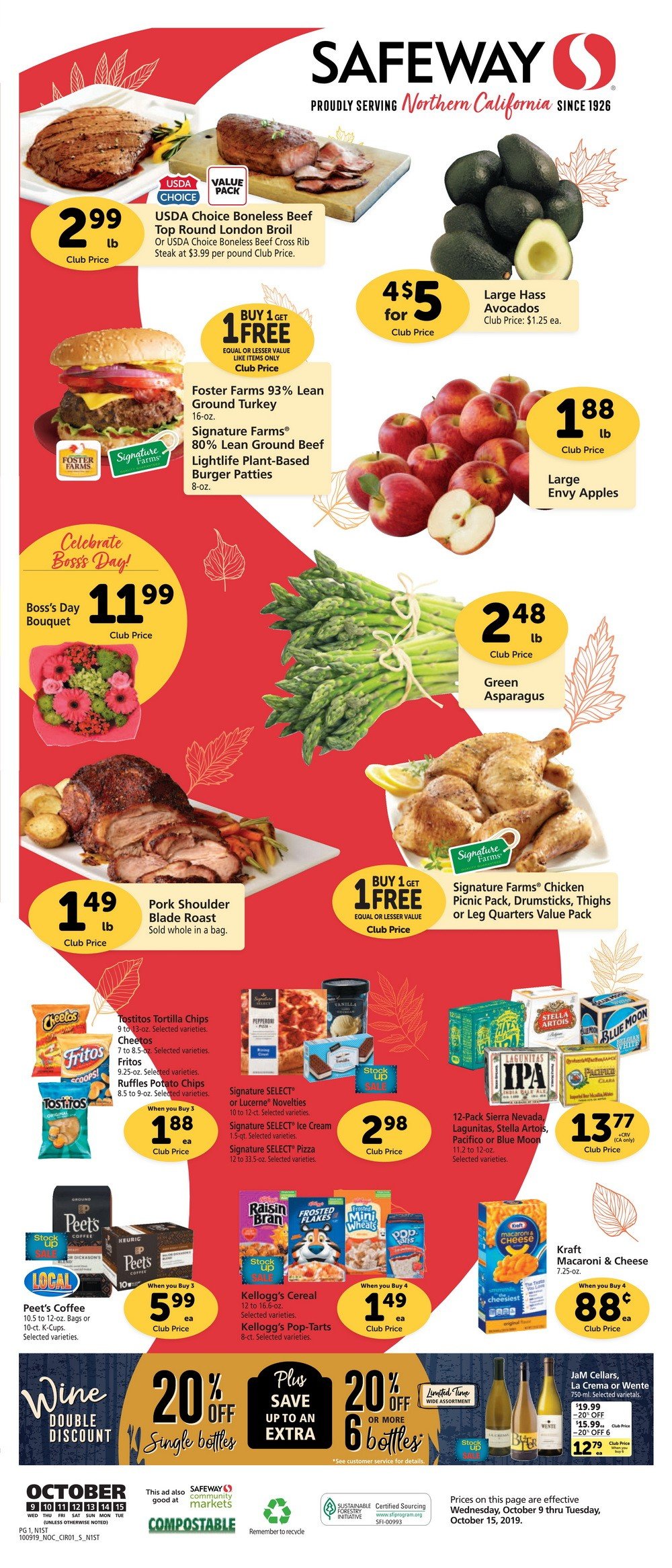 Safeway Weekly Ad Oct 9 – Oct 15, 2019