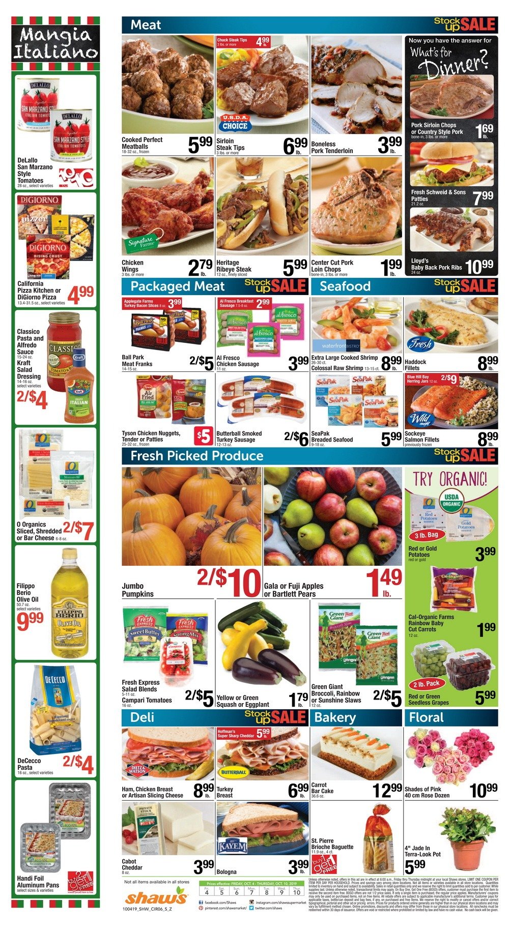 Shaw's Weekly Ad Oct 4 – Oct 10, 2019