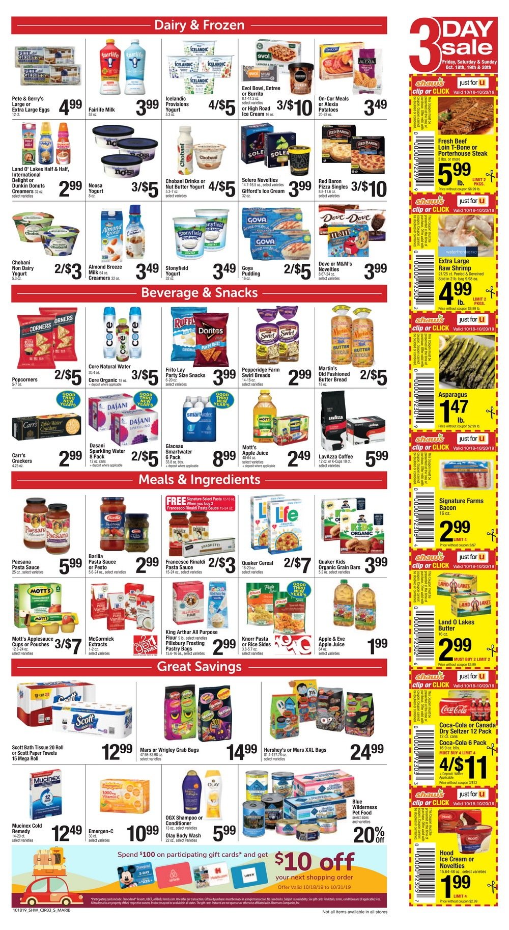 Shaw's Weekly Ad Oct 18 – Oct 24, 2019