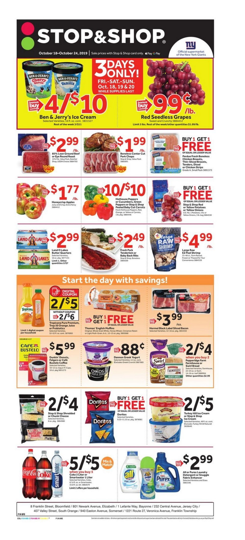 Stop & Shop Weekly Circular Oct 18 – Oct 24, 2019