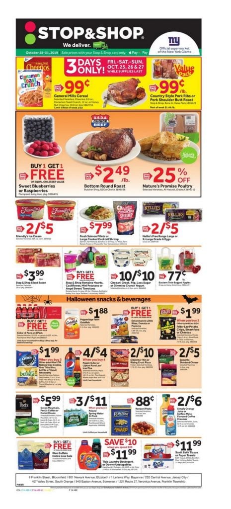 Stop & Shop Weekly Circular Oct 25 – Oct 31, 2019
