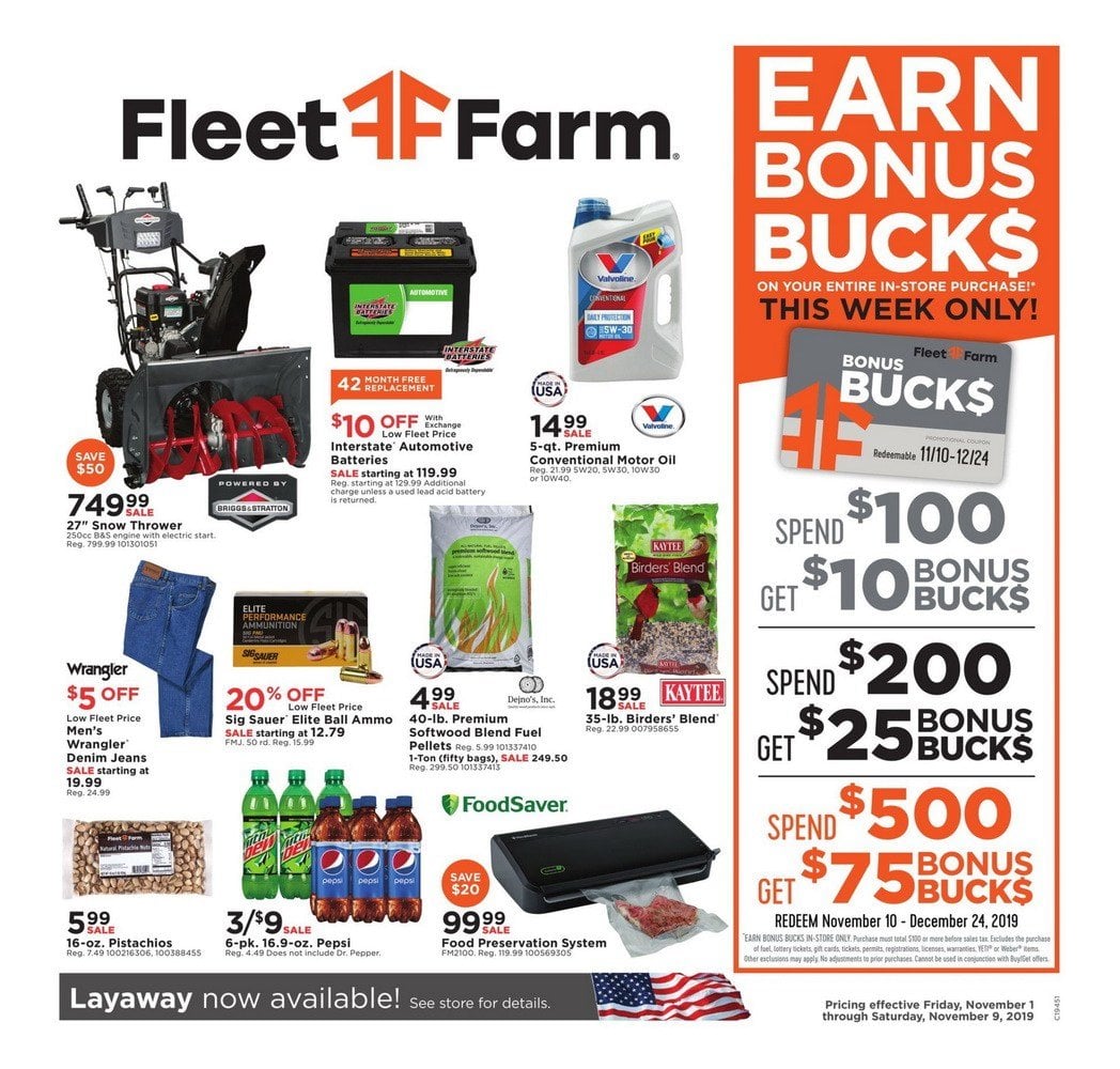 Fleet Farm Weekly Ad Nov 01 – Nov 09, 2019