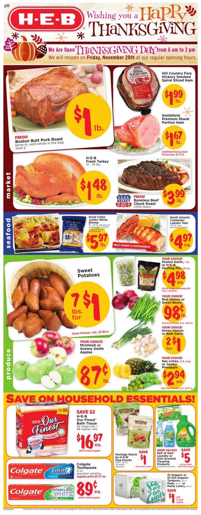 HEB Weekly Ad Nov 20 – Nov 28, 2019
