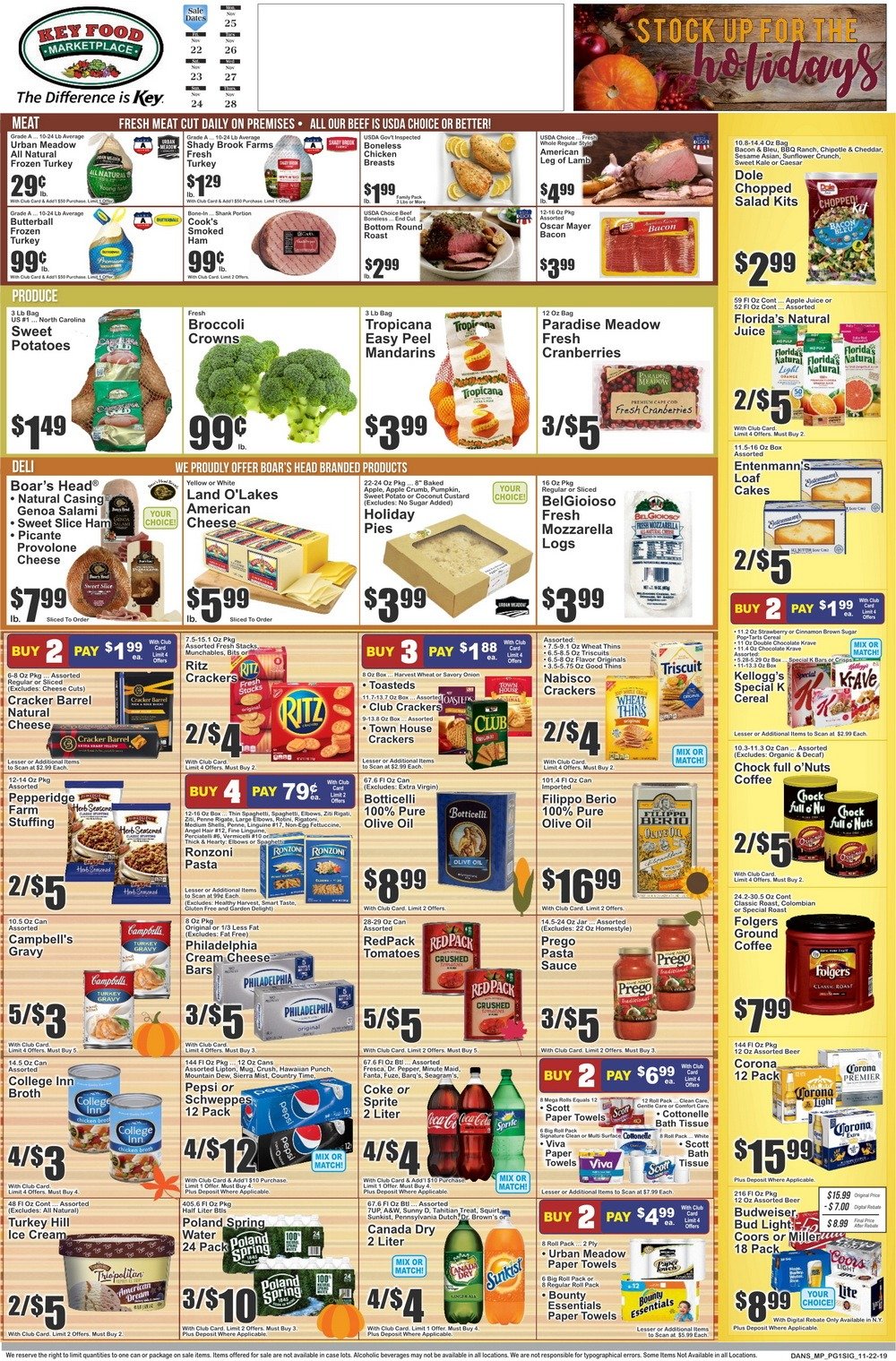 Key Food Weekly Ad Nov 22 – Nov 28, 2019