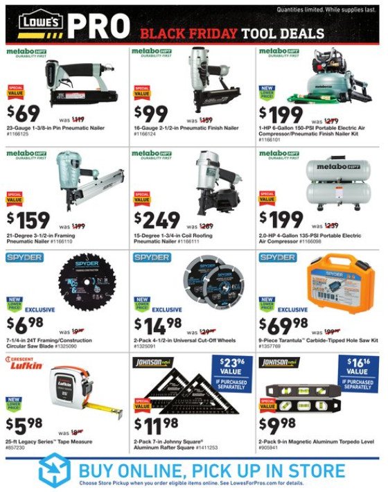 Lowe's Pro Black Friday Sale Nov 14 – Nov 20, 2019
