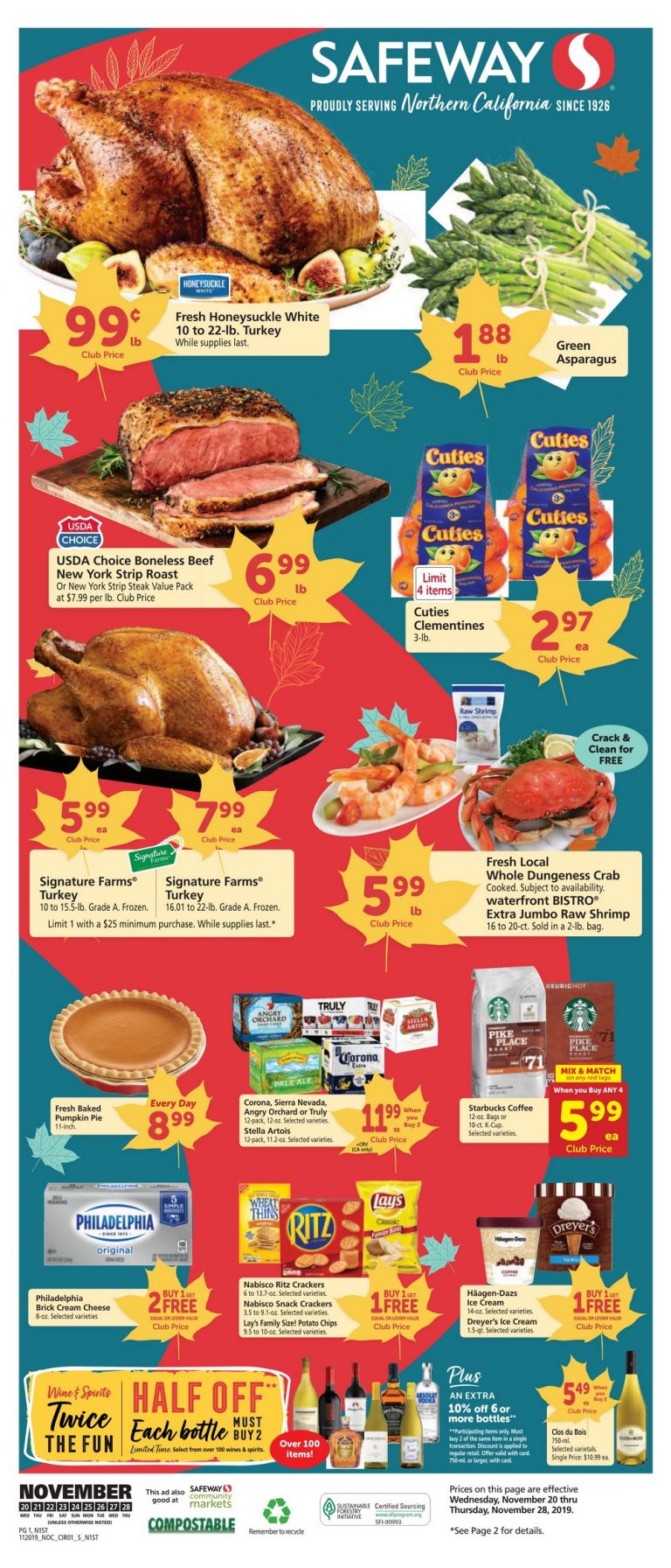 Safeway Weekly Ad Nov 20 – Nov 28, 2019