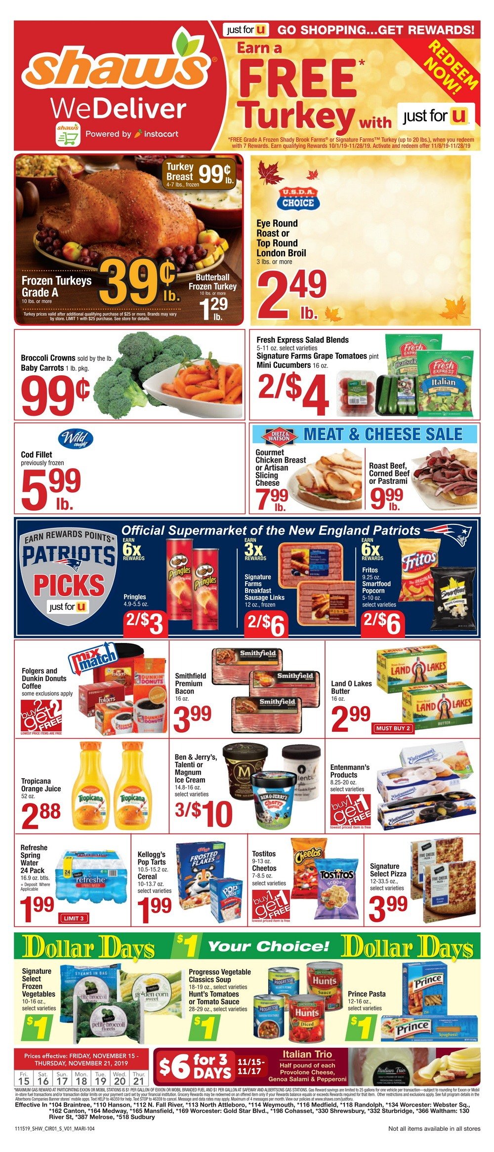 Shaw's Weekly Ad Nov 15 – Nov 21, 2019