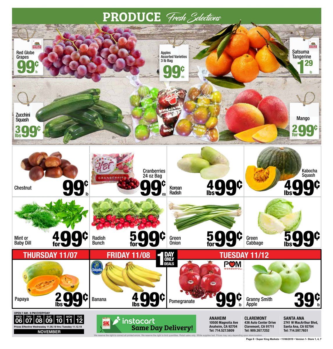 Super King Weekly Ad Nov 06 – Nov 12, 2019