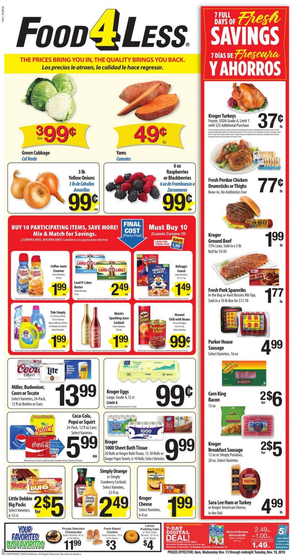 Food 4 Less Weekly Ad Nov 13 – Nov 19, 2019