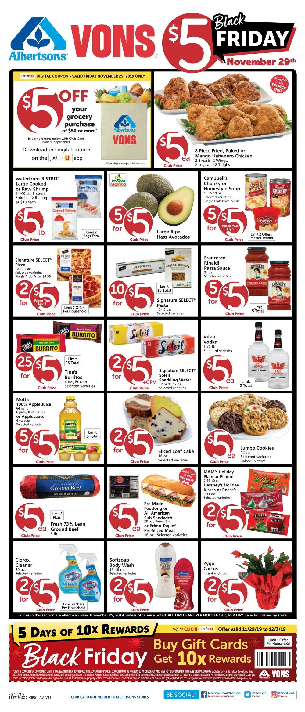 Vons Black Friday Sale Nov 29 – Dec 03, 2019