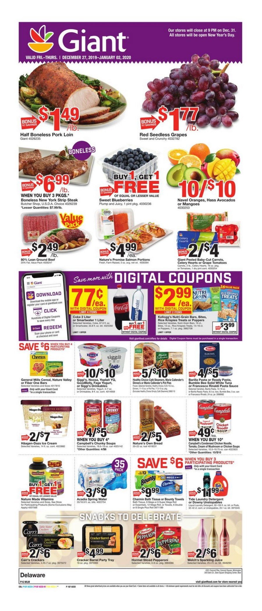 Giant Food Weekly Circular Dec 27 – Jan 02, 2020