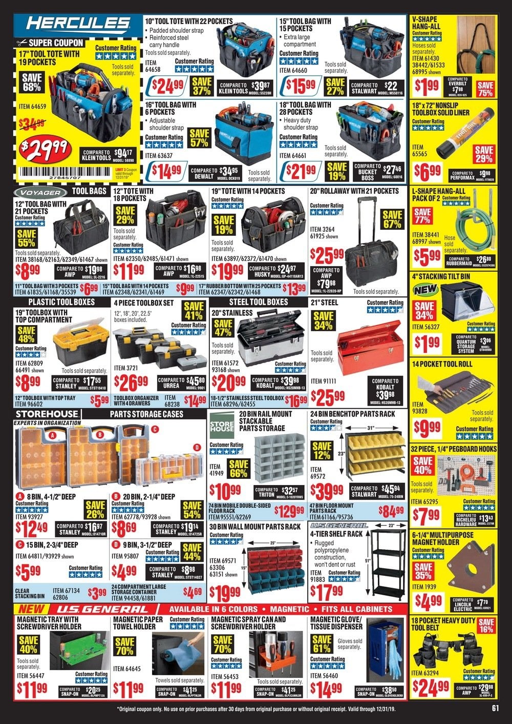 Harbor Freight Monthly Ad December, 2019