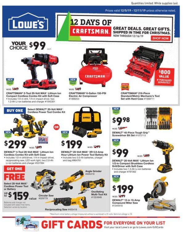 Lowe's Weekly Ad Dec 05 – Dec 11, 2019