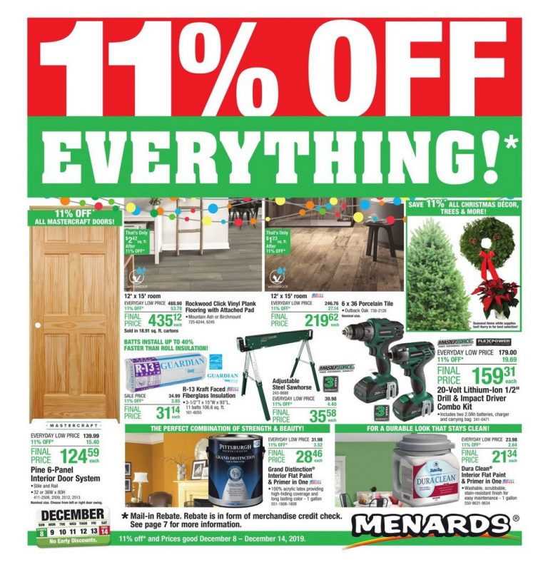 Menards Weekly Ad Dec 08 – Dec 14, 2019