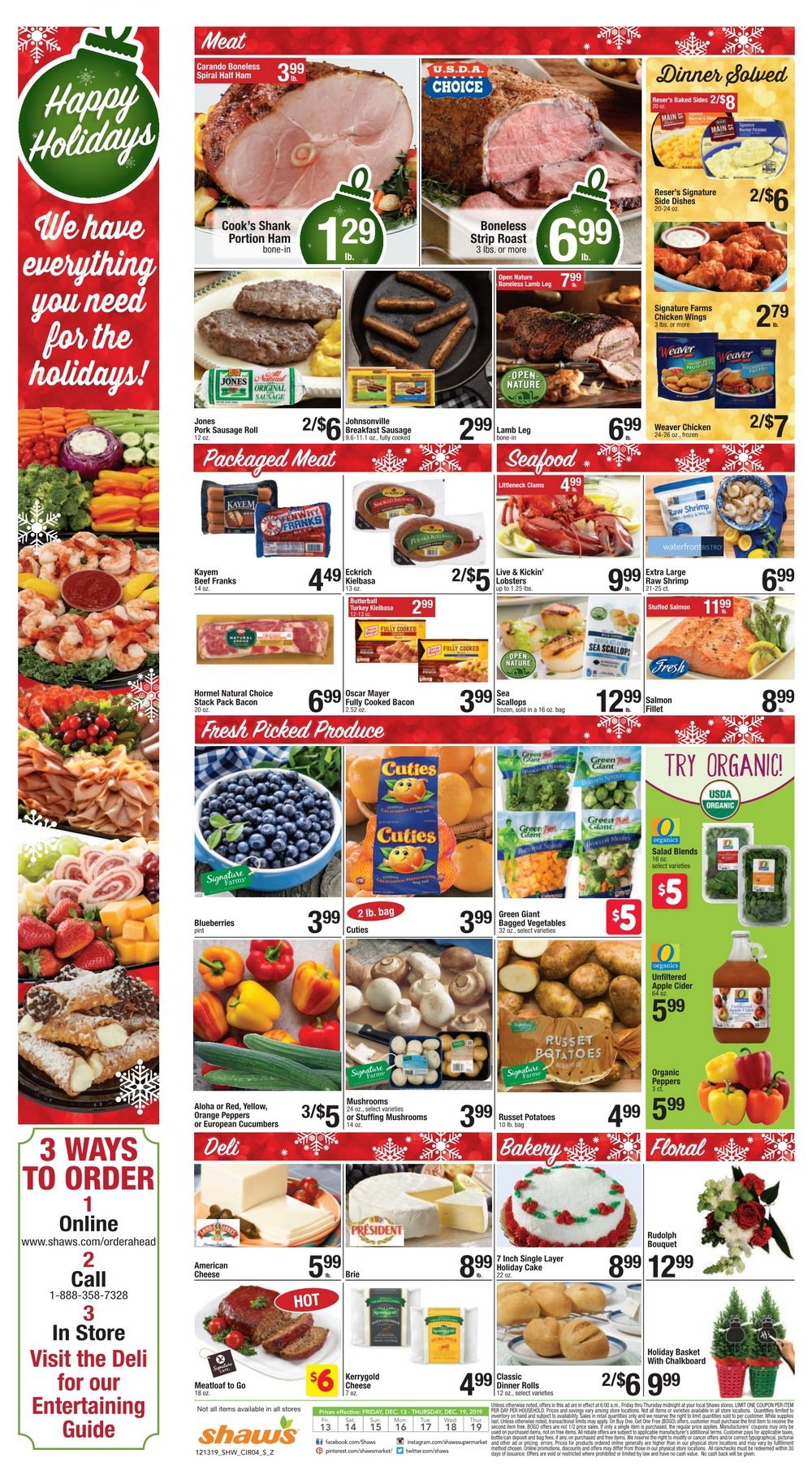 Shaw's Weekly Ad Dec 13 – Dec 19, 2019