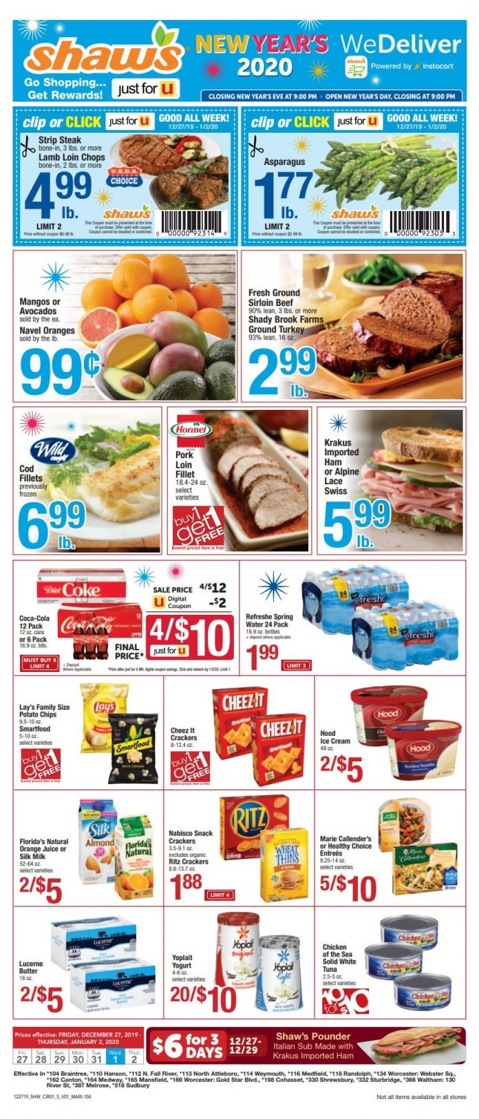 Shaw's Weekly Ad Dec 27 – Jan 02, 2020